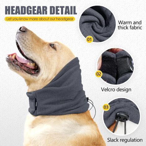 Dog Thunder Ear Muffs, Calming Hoodie, No Shake Ear Wraps for Hematoma ...