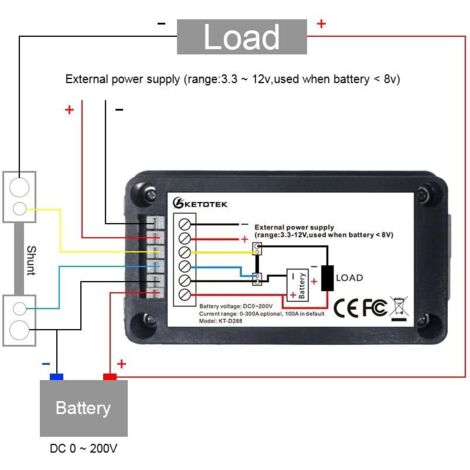 Moniteur d'énergie Multimètre LCD Digital Voltage Current Cap Ohm Hour ...