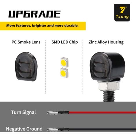 Mini motocyclette Signaux de virage Lumière LED Micro Blinkers pour ...