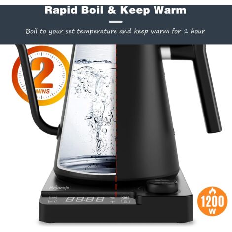 Bouilloire électrique 1L en acier inoxydable avec réglage de la ...