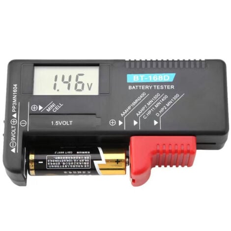 BT-168D LCD AA / AAA / C / D / 9V / 1.5V Testeur de Tension de Batterie ...