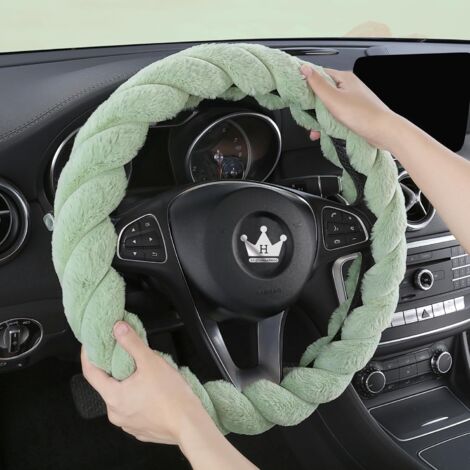 Housse de volant 38 cm vert menthe style tressé, design antidérapant ...