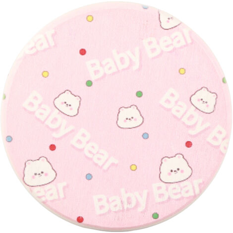 Dessous de verre rond en diatomite – Motif ours rose – Sous-verre ...