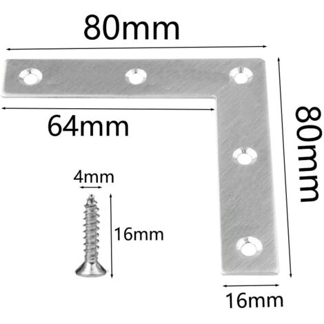 Equerre Metal Plate 15 Pièces en Acier Inoxydable - Angle de Fixation ...