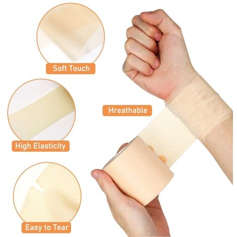 2 Rouleaux Ruban en Mousse Sport, Pré-Enveloppé de Sport Ruban 27 m x 7 ...