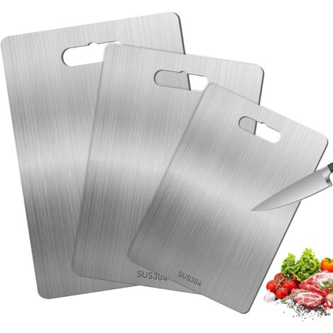 3pcs Planche À Découper En Acier Inoxydable, Planche À Découper En ...