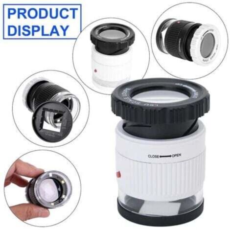 Portable Magnifier Led Scale Loupe 30x Adjustable Magnification ...