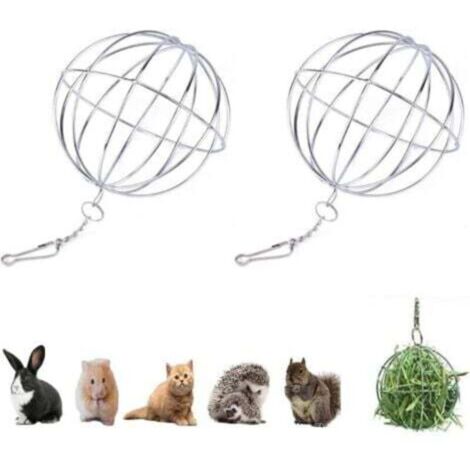 2 Piece Hanging Feeding Ball Feeder Toy, Stainless Steel Frame and Anti ...