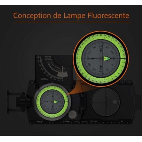 Boussole Randonnée Professionnelle avec Clinomètre Boussole de Visée ...