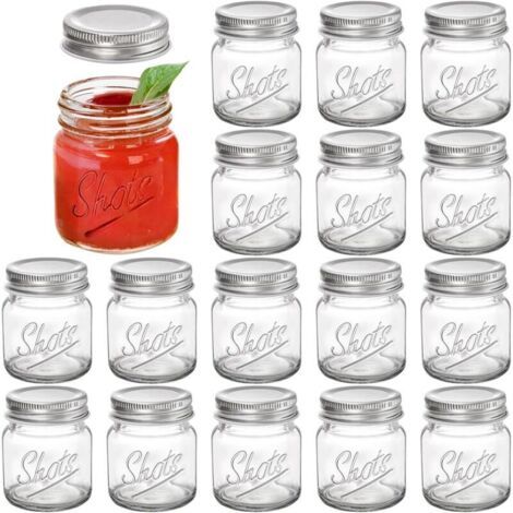 Lot de 16 mini bocaux Mason avec couvercles – 56,7 g – Verres à shot ...