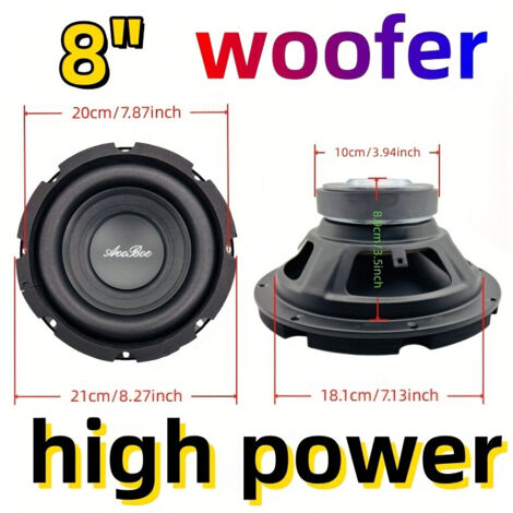 Haut-parleur de basse de 8 pouces, puissance élevée, caisson de grave ...