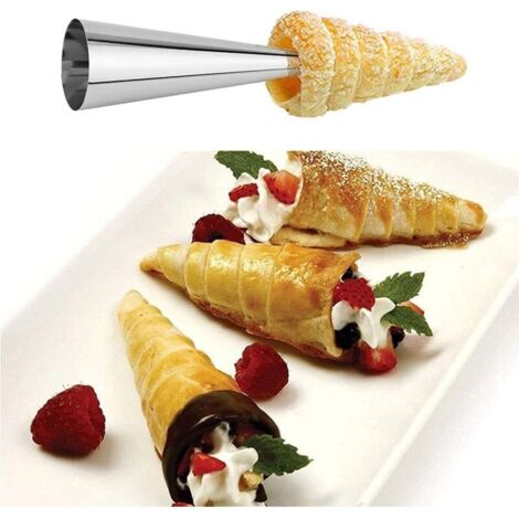 Lot de 20 moules à cornets en acier inoxydable 90 mm x 25 mm