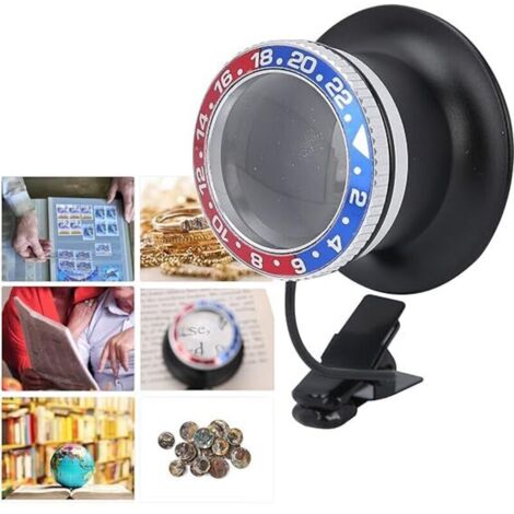 Loupe à boucle, 10x Loupe de bijoutier en aluminium sur les lunettes ...