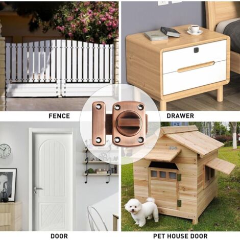 Serrures de porte Loquet pivotant avec 6 vis pour portes, fenêtres ...