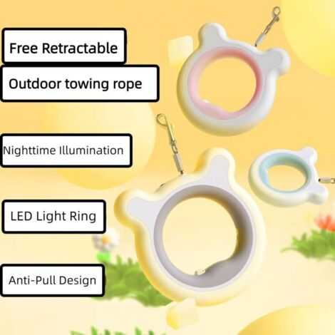 Laisse rétractable pour animaux de compagnie, éclairage pour animaux de ...