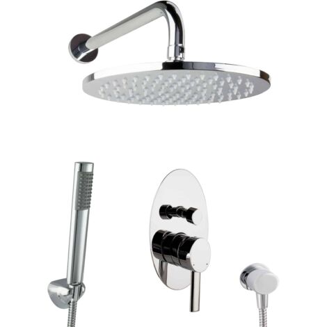 PaulGurkes Ensemble de Douche Complète Encastrée Douche Pluie Ovale Luxe