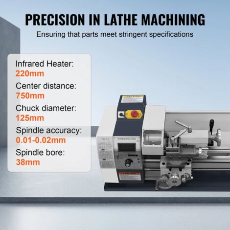 Machine à tourner métal Tour a metaux 220x750mm 1200W
