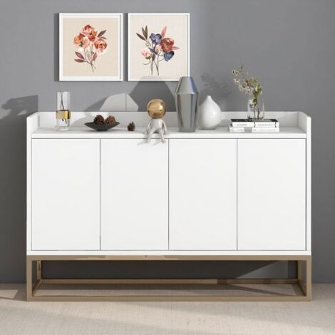 Commode de rangement - Modèle sans poignée - 4 portes - Bois massif ...