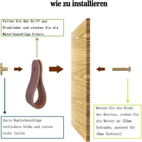 Set of 4 Vintage Leather Cabinet Door Knobs for Cupboards, Dressers ...