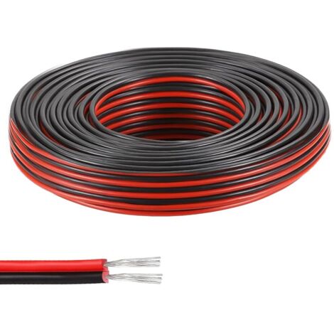 22AWG Fil électrique, 30M 2 fils 0,3mm² 2 Toronné Cuivre Étamé Rouge Et ...
