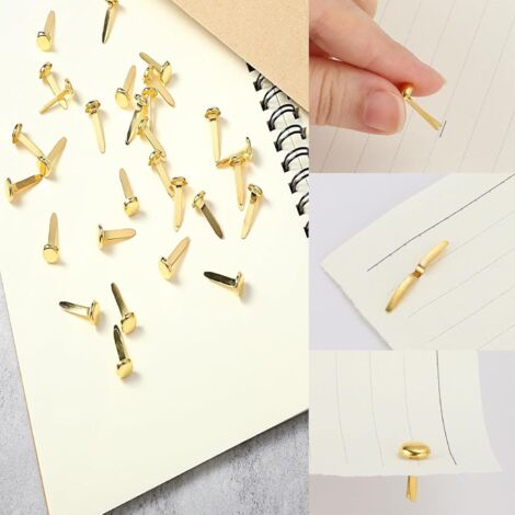 Lot de 200 mini attaches parisiennes en métal doré 8 mm x 17 mm pour ...