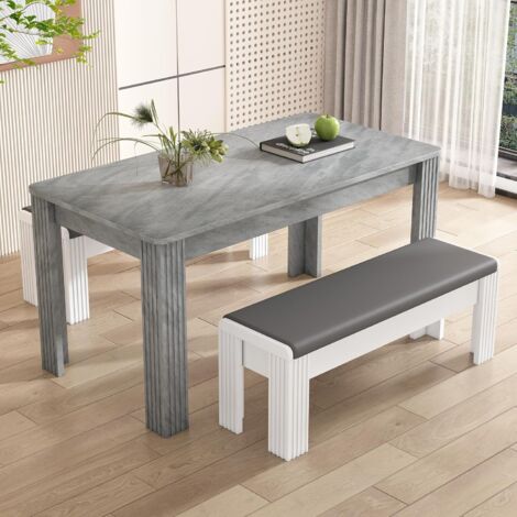 Table de Salle à Manger 117 cm Table à Café Rectangulaire, Îlot de ...