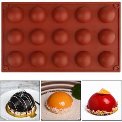 Moule en silicone demi-cercle à 15 cavités - Moule à mini-dômes ronds ...
