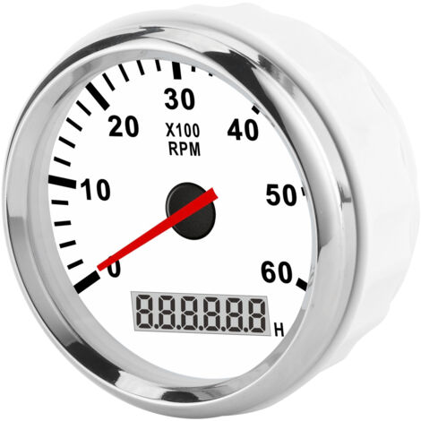 Tachymètre 6000 RAM, écran LCD rétroéclairé rouge, 85 mm, étanche, 12/ ...