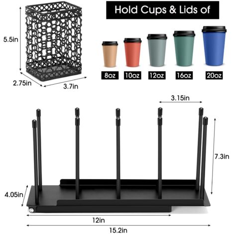 Distributeur de gobelets à café en métal avec porte-gobelets et ...