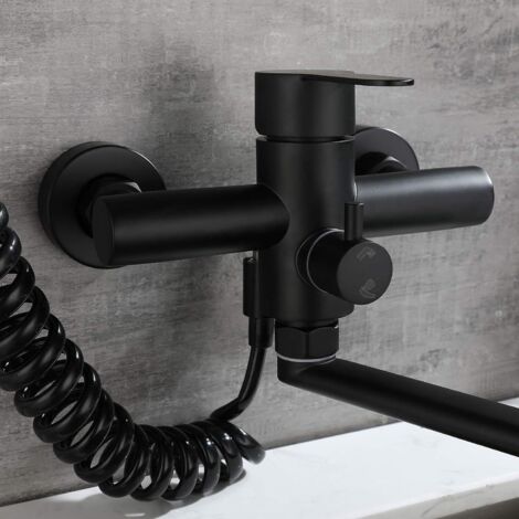 Robinet Mural Noir, Robinet De Cuisine Montage Mural,Alimentaire Avec ...