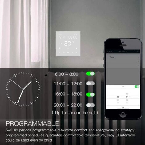 Thermostat Intelligent WiFi 3A pour le Chauffage de l'Eau, Compatible ...