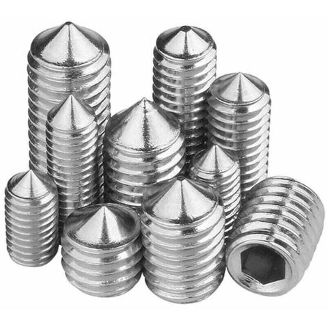 200pcs Vis Pointeau Vis Sans Tête Hexagonale , M3 M4 M5 M6 M8 Tête ...