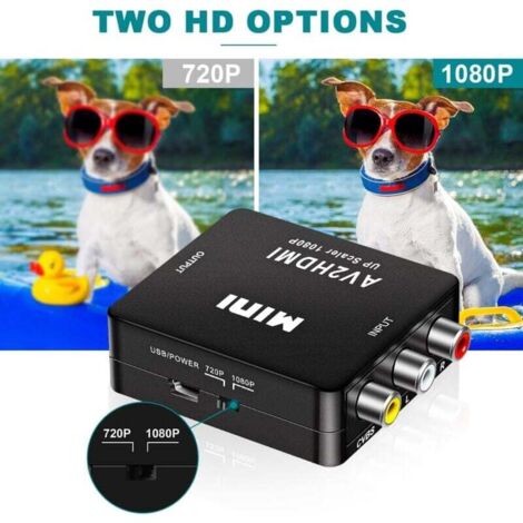 Adaptateur RCA vers HDMI, Mini AV RCA CVBS vers HDMI Vidéo Audio ...