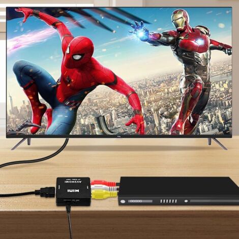 Adaptateur RCA vers HDMI, Mini AV RCA CVBS vers HDMI Vidéo Audio ...