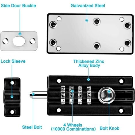 Loquet de Verrouillage Combinaison Verrou Combinaison 4 Chiffres Verrou ...