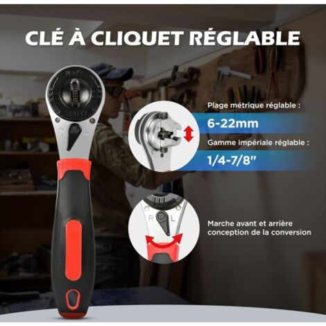 Clé à Molette Réglable Clé Multifonction Cle a Molette à Cliquet ...