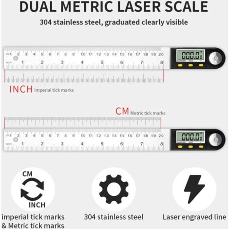 Numérique Règle D'angle Rapporteur, Mesure d'angle à 0°-360°, Mesure d ...