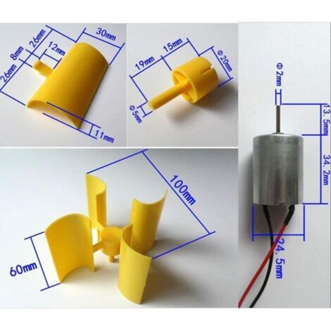 360° Micro éolienne à turbines verticales Mini moteur pour bricolage
