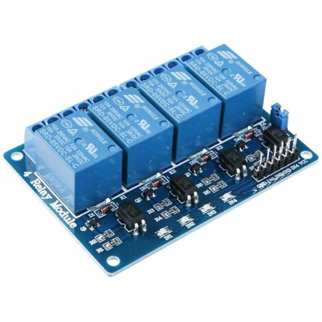 Module Relais 5V DC 4 Canaux avec Optocoupleur 4-Channel Relay Module ...