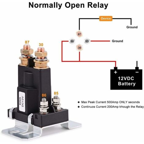 Relay 500 AMP DC 12V 4 broches High Current Starter SPST Car Auto Start ...