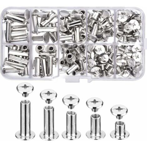 80 Ensemble Chicago Vis Assortiment Kit 5 Tailles Vis à Tête Croix ...