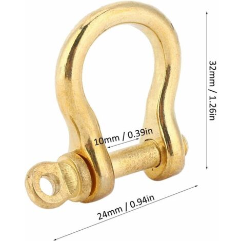 2 Set Ancre Manille En Laiton Pur Type U Chaîne Manille Vis Broche Arc ...
