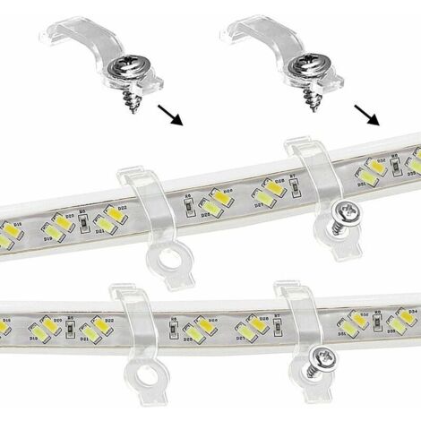 100 Pièces Clip De Fixation Pour Bande Led10Mm, Clips De Fixation Ruban ...