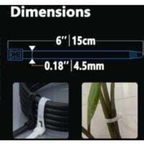 Collier de Serrage Plastique Réutilisables 150mm x 4,8 mm, Colliers ...