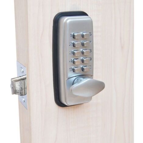 Verrou de porte à code numérique - Chromé - Étanche - Bouton de ...