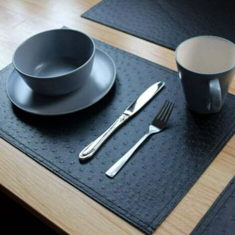 Set de 4 Sets de Table en Cuir Double Couche PVC Slap-up Grain d ...