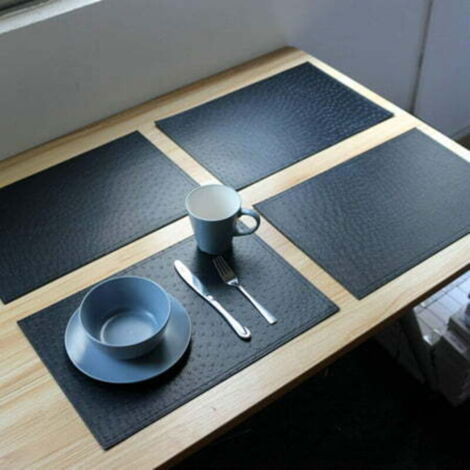 Set de 4 Sets de Table en Cuir Double Couche PVC Slap-up Grain d ...