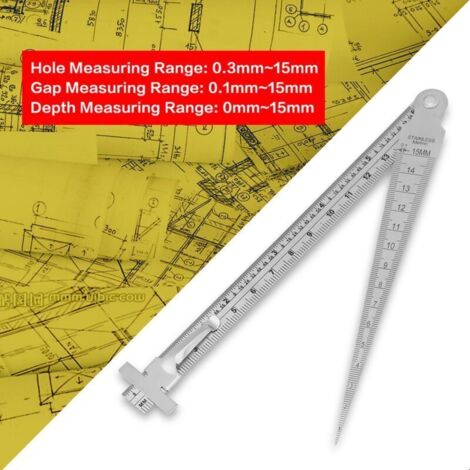 Stainless Steel Welding Taper Gap Gauge Depth Ruler Hole Inspection Tool