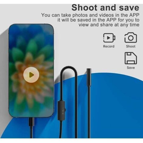 Endoscope pour iPhone, ILIHOME Caméra d'inspection avec Objectif de 5.5 ...