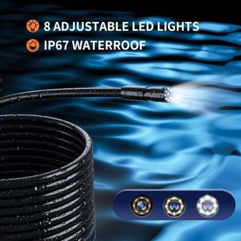 Caméra endoscopique 1080P HD Écran IPS Angle de vision de 170 degrés ...